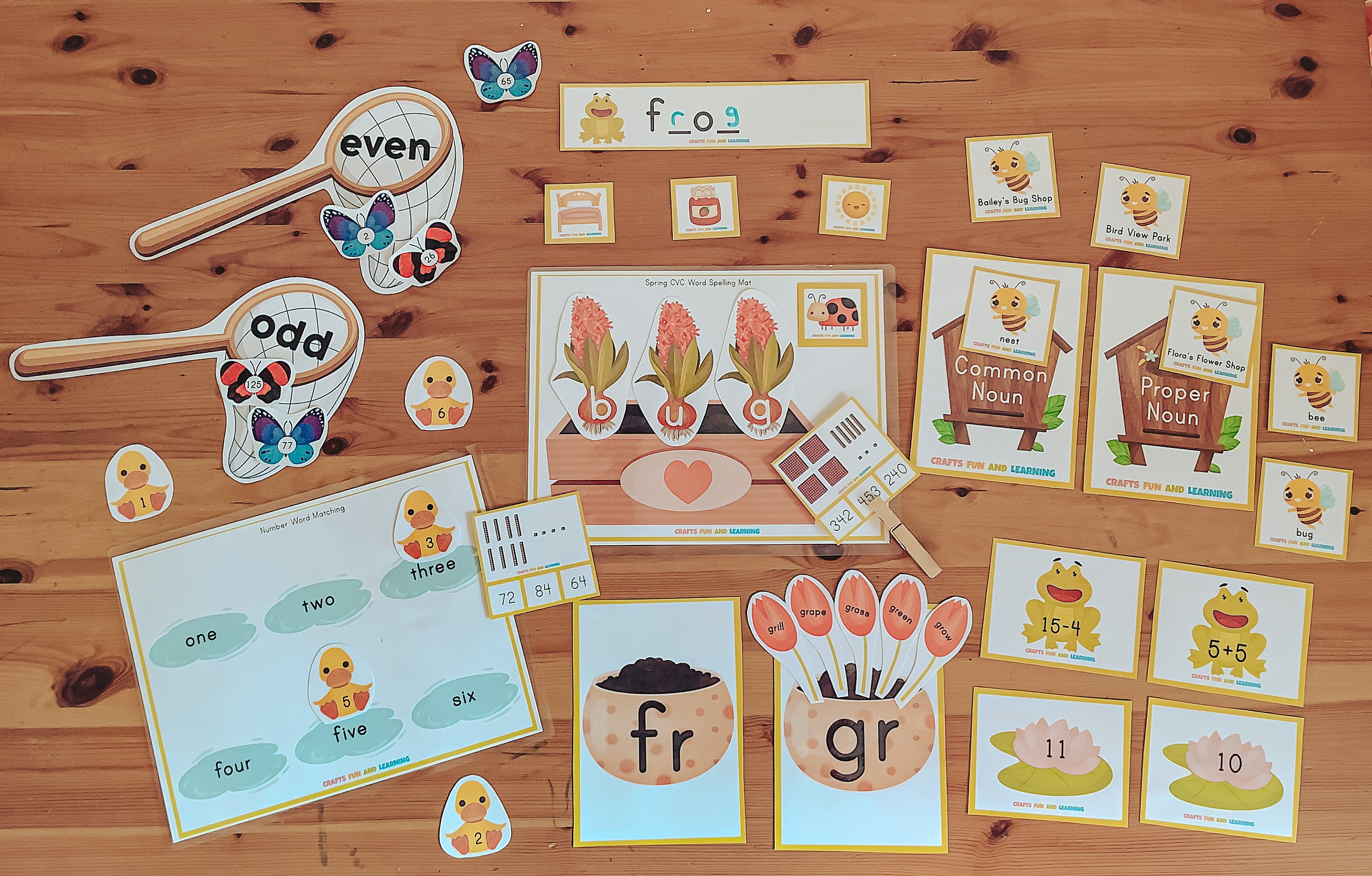 Spring First and Second Grade Learning Pack Math and Literacy - Etsy