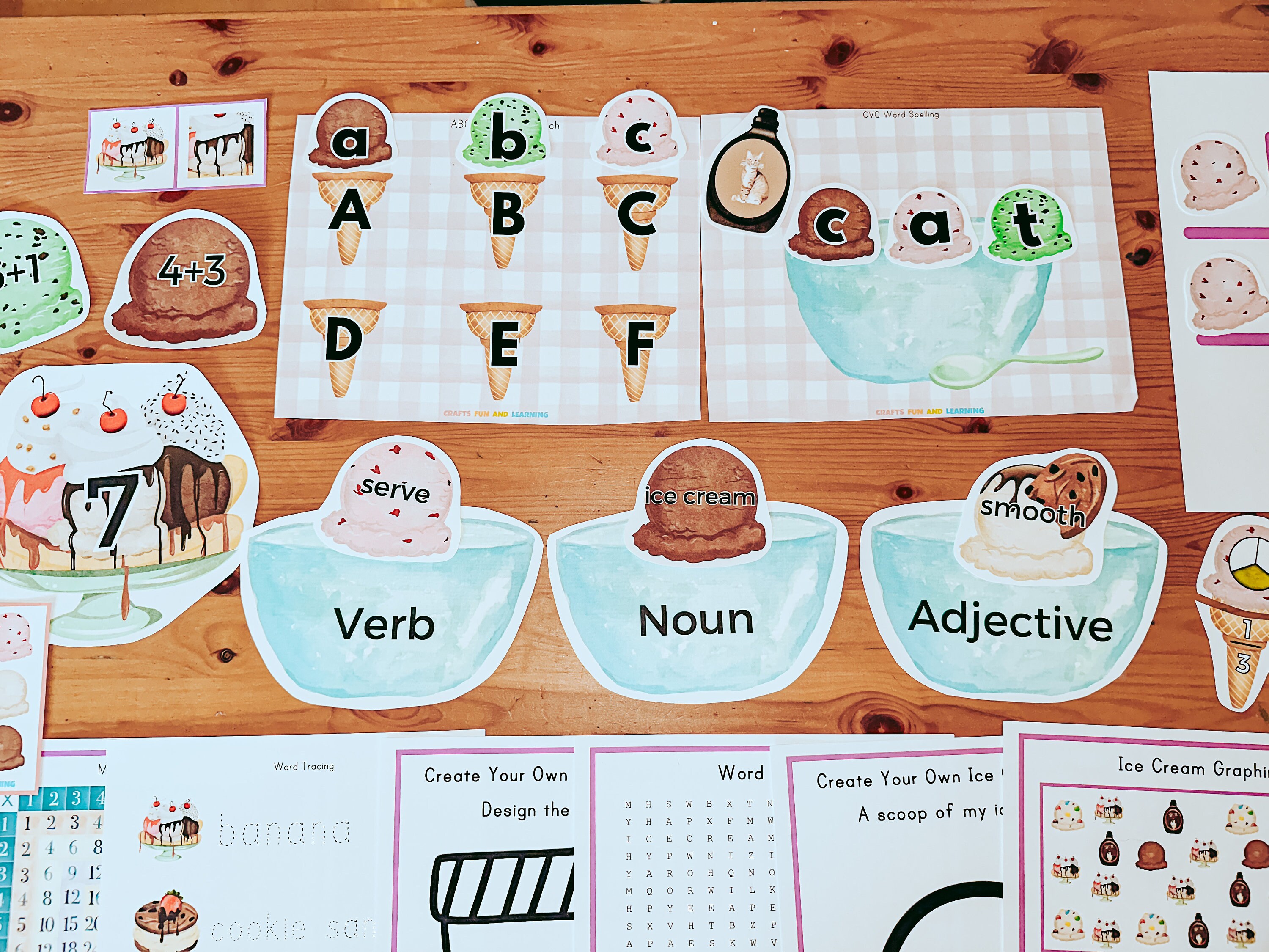 Ice Cream Learning Pack, Learning Printables, Learning Pack, Summer ...
