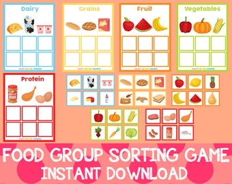 Food Group Sorting Game Preschool Homeschool Activity Busy Book Binder ...