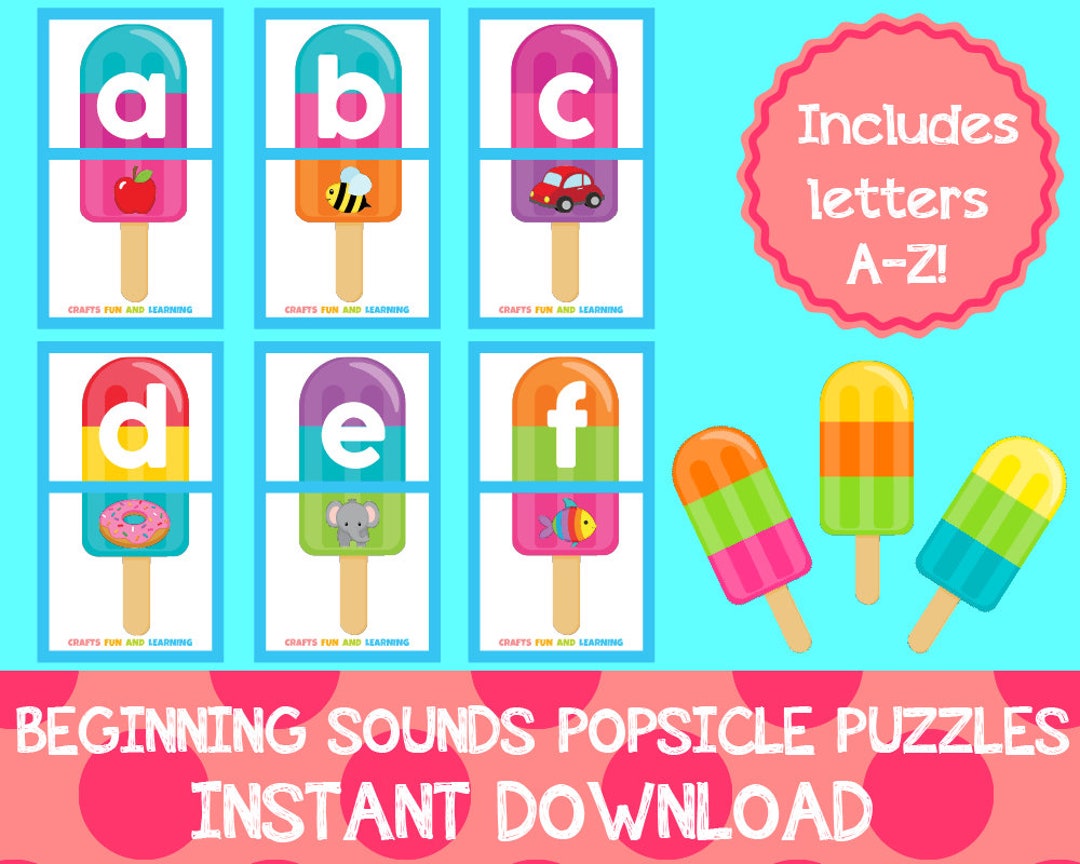 Beginning Sounds Popsicle Puzzles, - Etsy