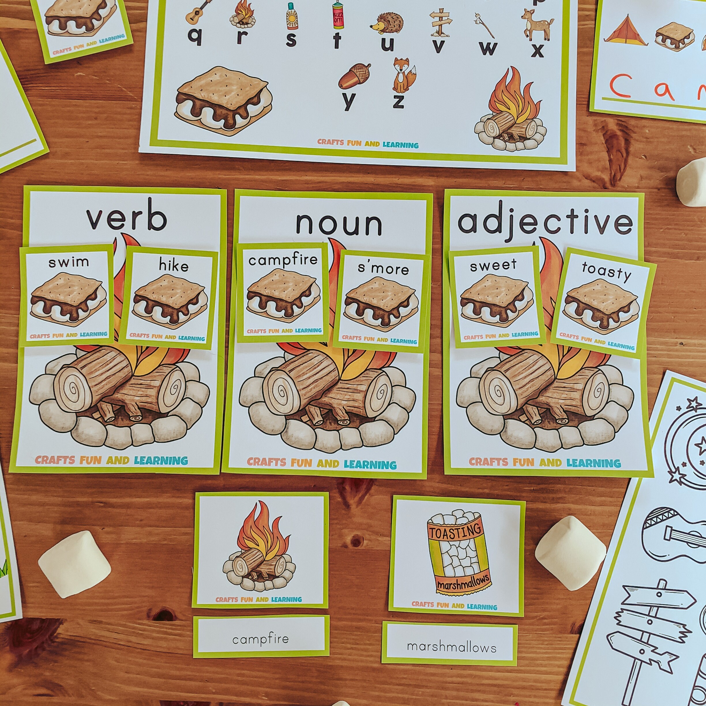 Camping First Grade and Second Grade Learning Pack - Etsy