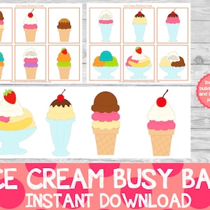 Ice Cream Printable Busy Bag Early Learning Summer Activity - Etsy