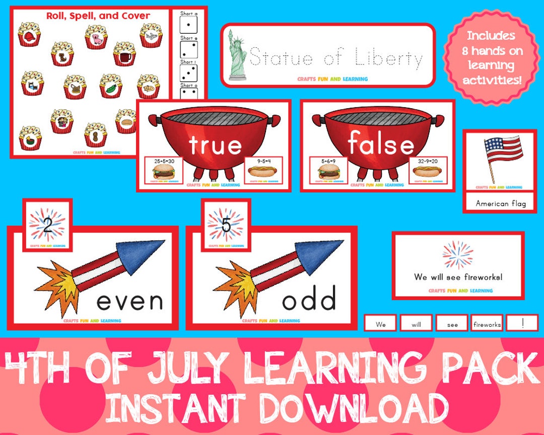 4th of July Learning Pack, First and Second Grade - Etsy