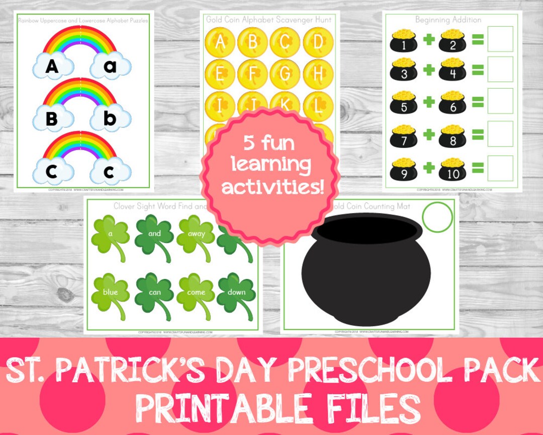 St. Patrick's Day Preschool Pack, Preschool Pack, Learning Pack ...
