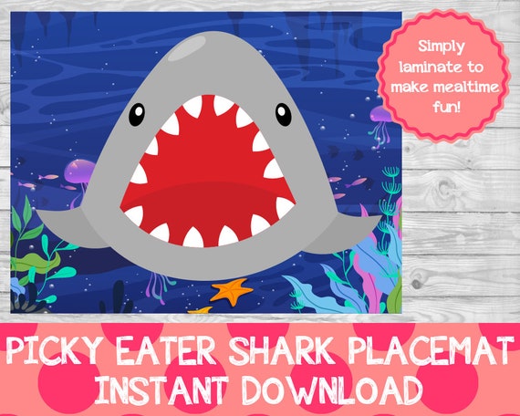 Picky Eater Shark Placemat Printable Kid Placemat | Etsy