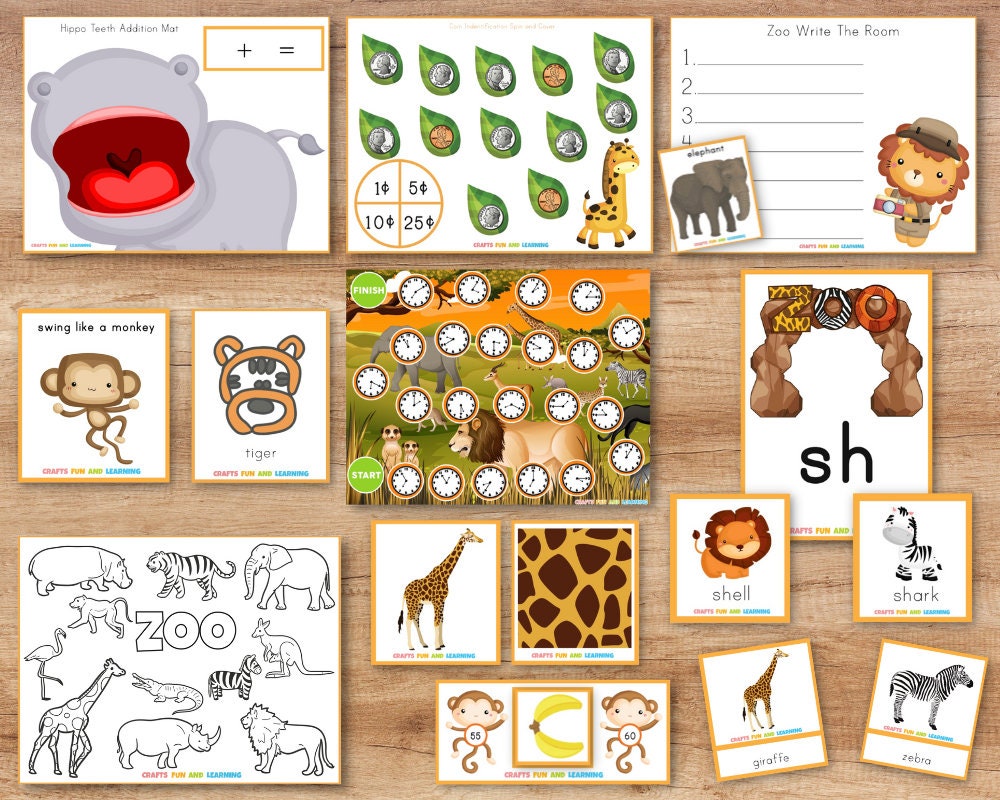 Zoo Learning Pack - Etsy