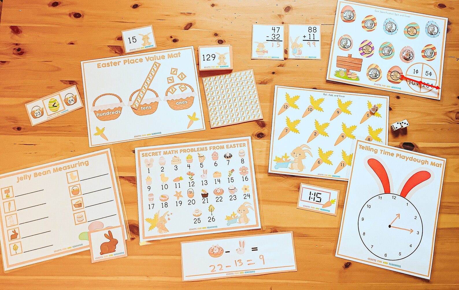 Easter Learning Pack, First and Second Grade Math and Literacy Easter ...