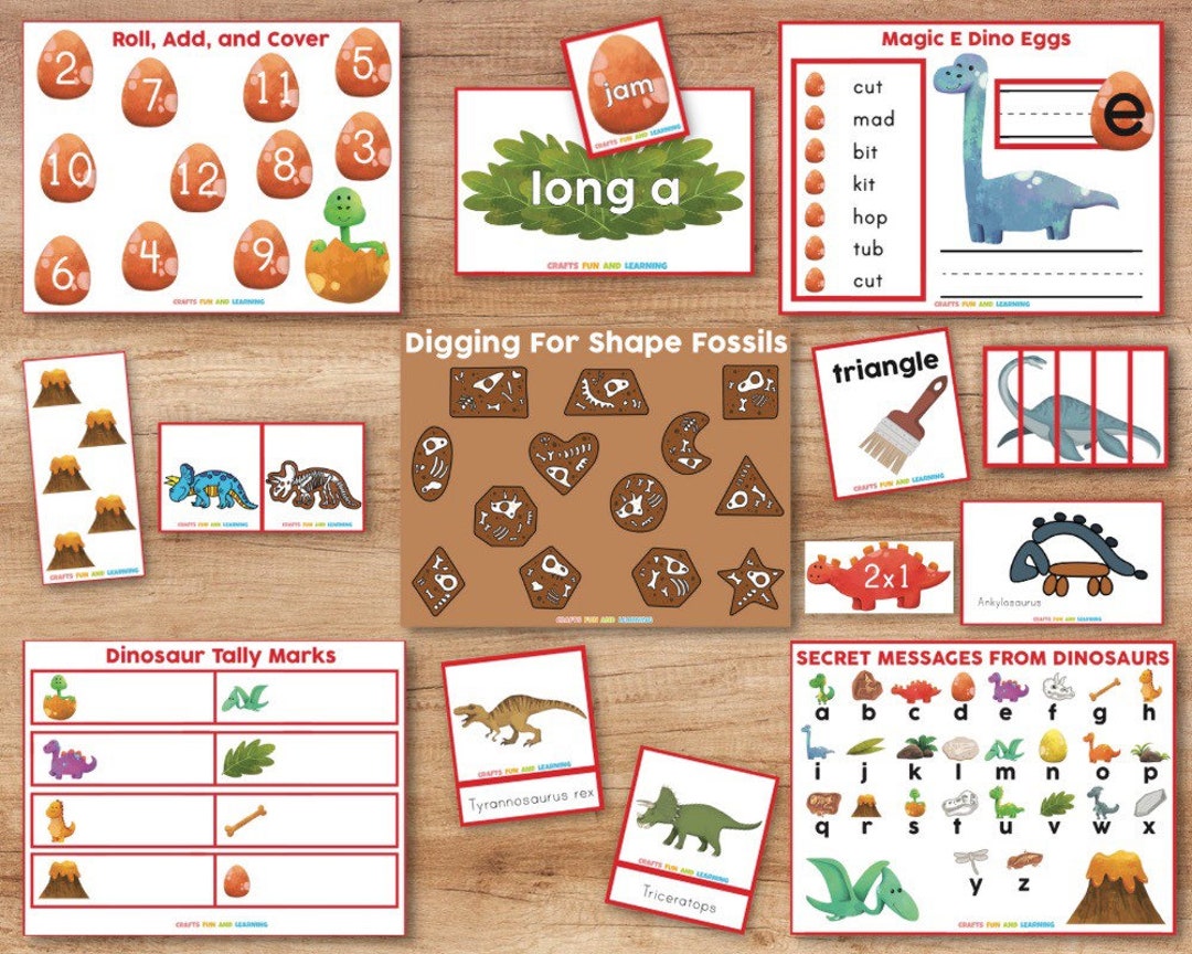 Dinosaur First and Second Grade Learning Pack - Etsy