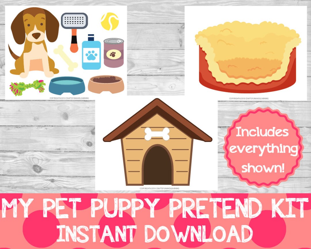 My Pet Puppy Pretend Kit, Pretend Play Printables, - Etsy