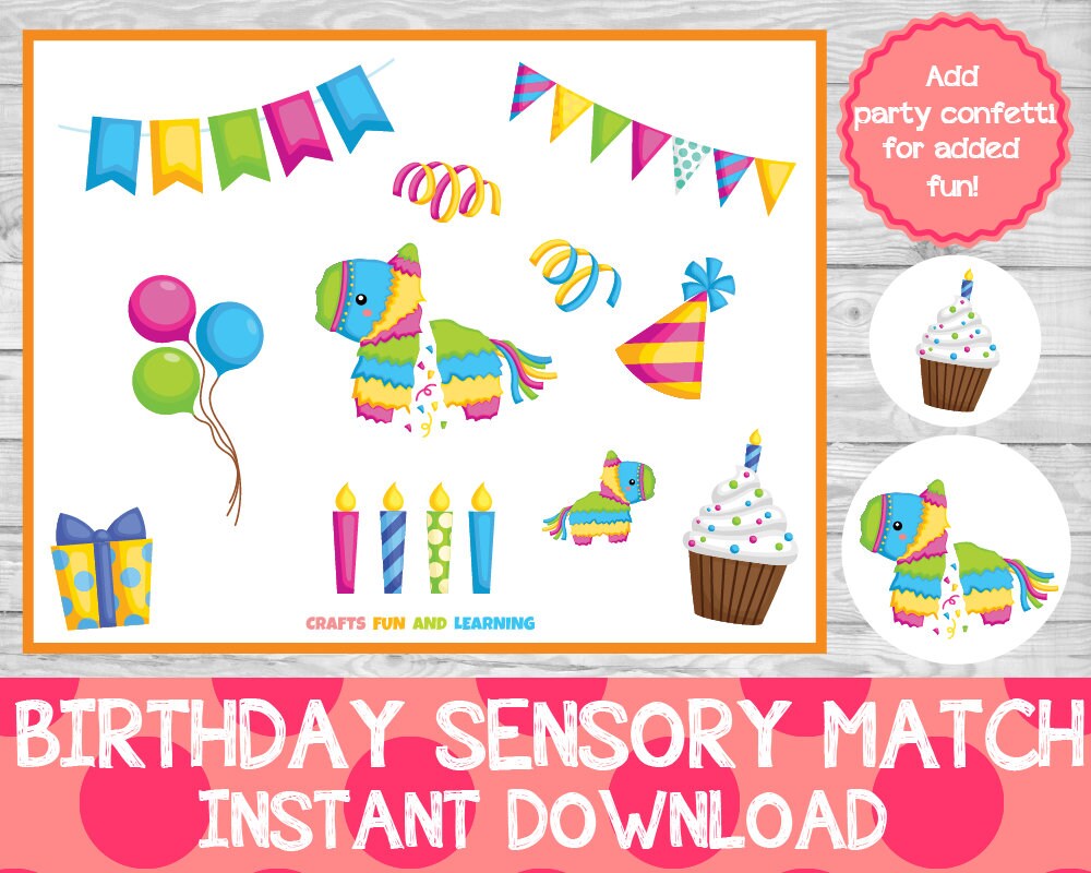 Birthday Sensory Match, Sensory Look and Find - Etsy
