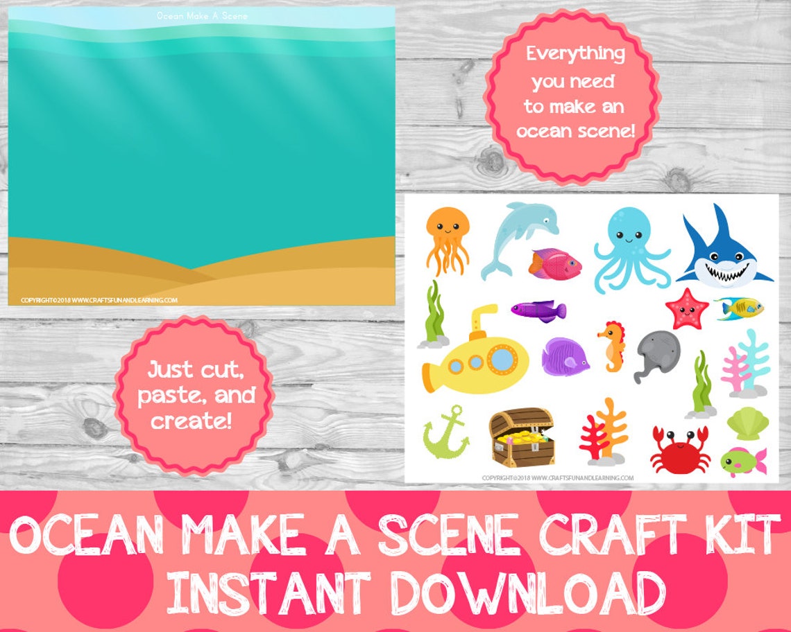 Ocean Make A Scene Craft Kit Summer Preschool Printables - Etsy