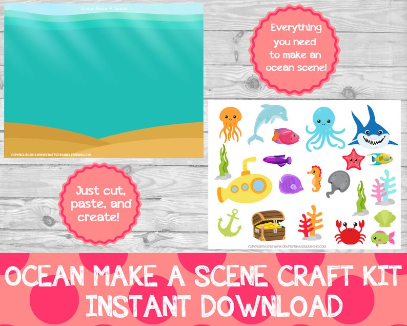 Ocean Make A Scene Craft Kit Summer Preschool Printables - Etsy