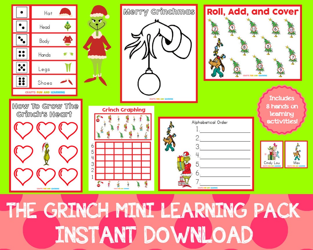 The Grinch Mini Learning Pack - Etsy Australia