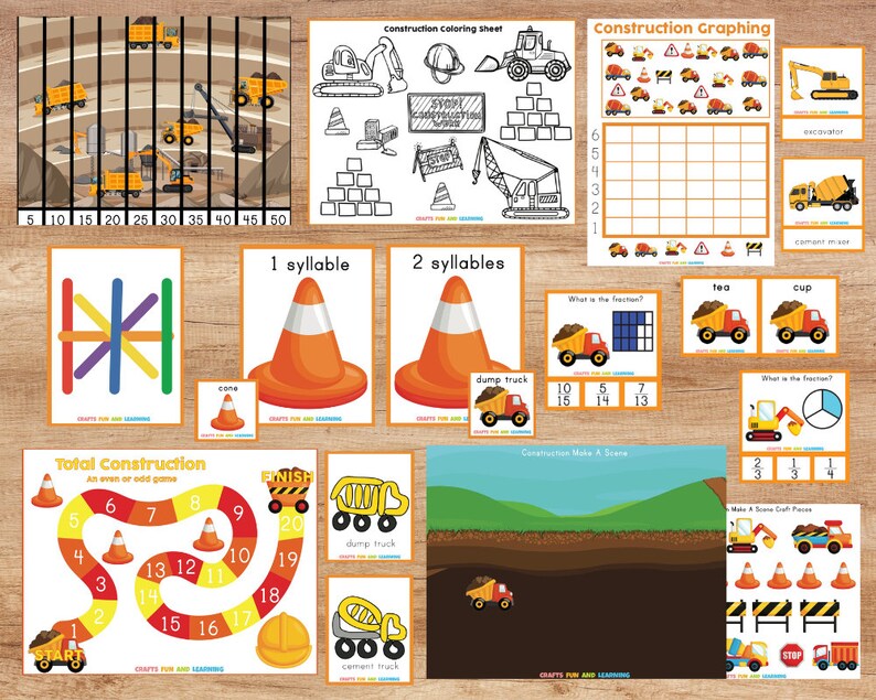 Construction Learning Pack - Etsy