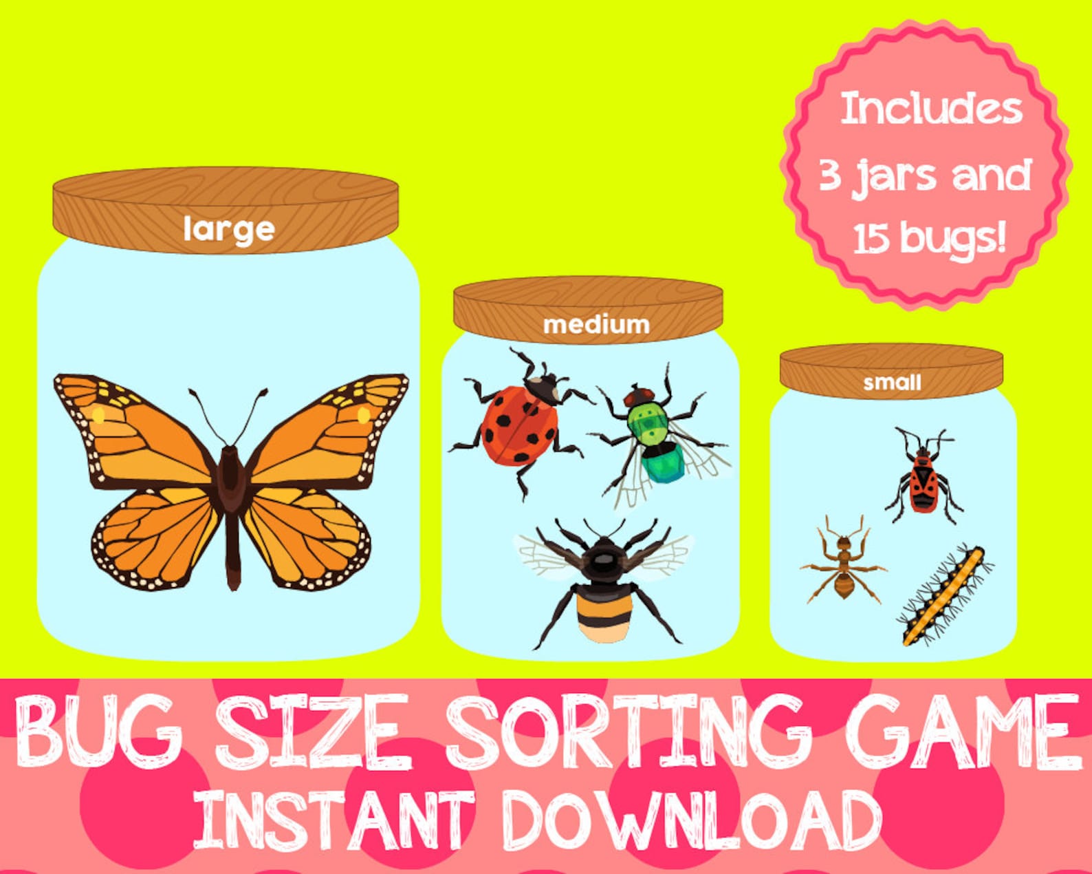 Bug Size Sorting Game, Bug Sorting Activity - Etsy