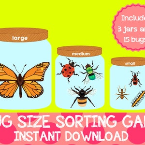 Bug Size Sorting Game Bug Sorting Activity - Etsy