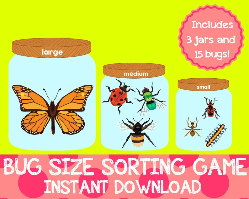 Bug Size Sorting Game Bug Sorting Activity - Etsy