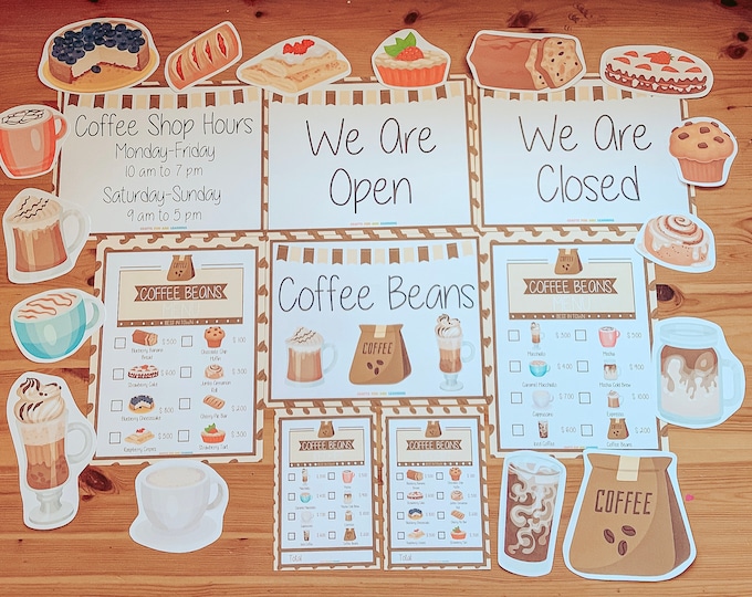 Coffee Shop Pretend Play Printable for Kids, Dramatic Play Cafe - Etsy ...
