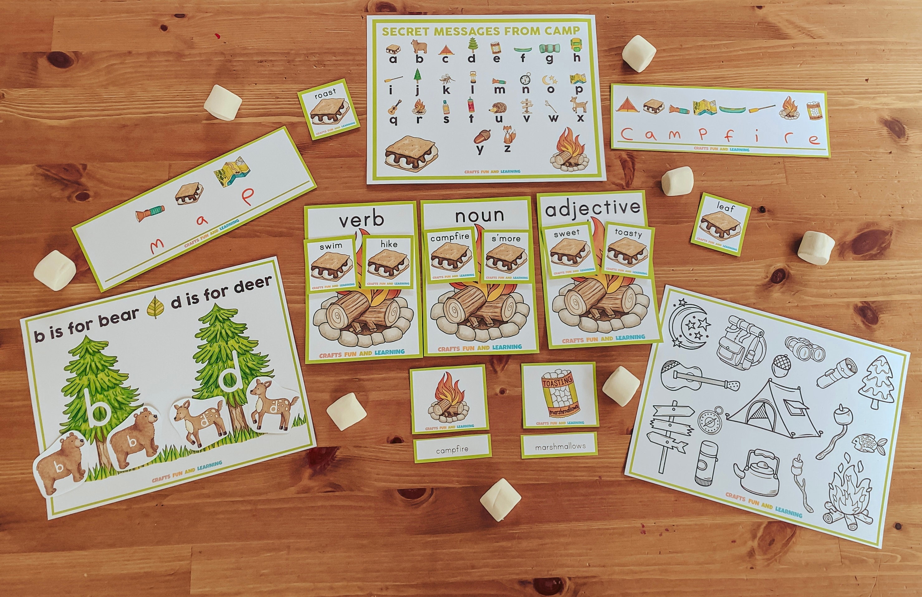 Camping First Grade and Second Grade Learning Pack | Etsy