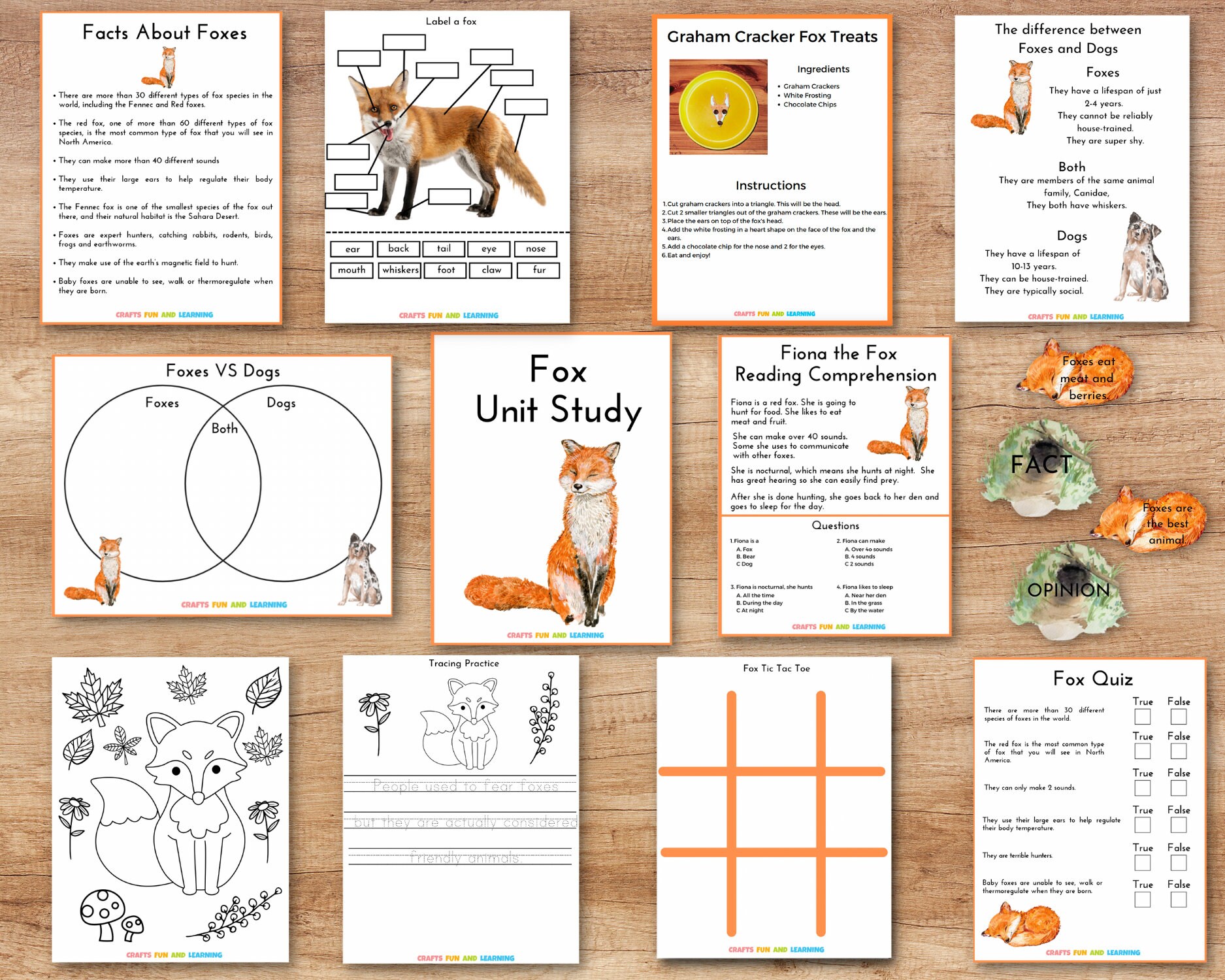 Fox Unit Study, Fox Learning Pack, Fox Activity Pack, Fox Nature Study ...