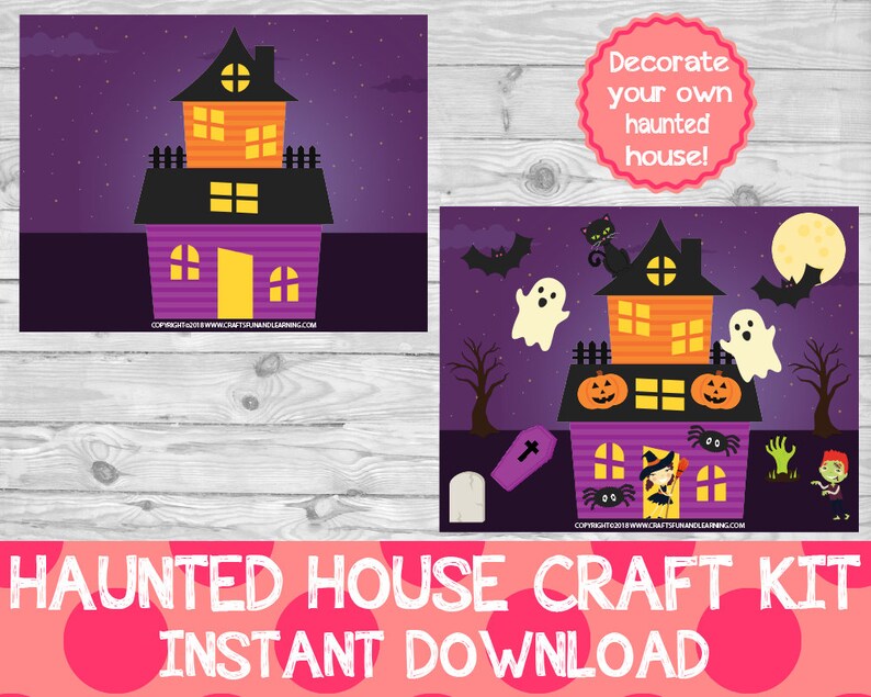 Haunted House Craft Kit, Halloween Pack, Halloween Preschool Pack ...