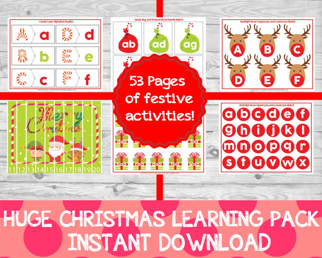 HUGE Christmas Learning Pack, Preschool Printables, Christmas Preschool ...