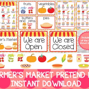 Farmer's Market Pretend Kit Pretend Farmer's Market | Etsy