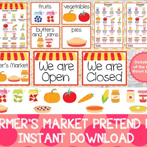 Farmer's Market Dramatic Play Pack Spring Themed Pretend - Etsy