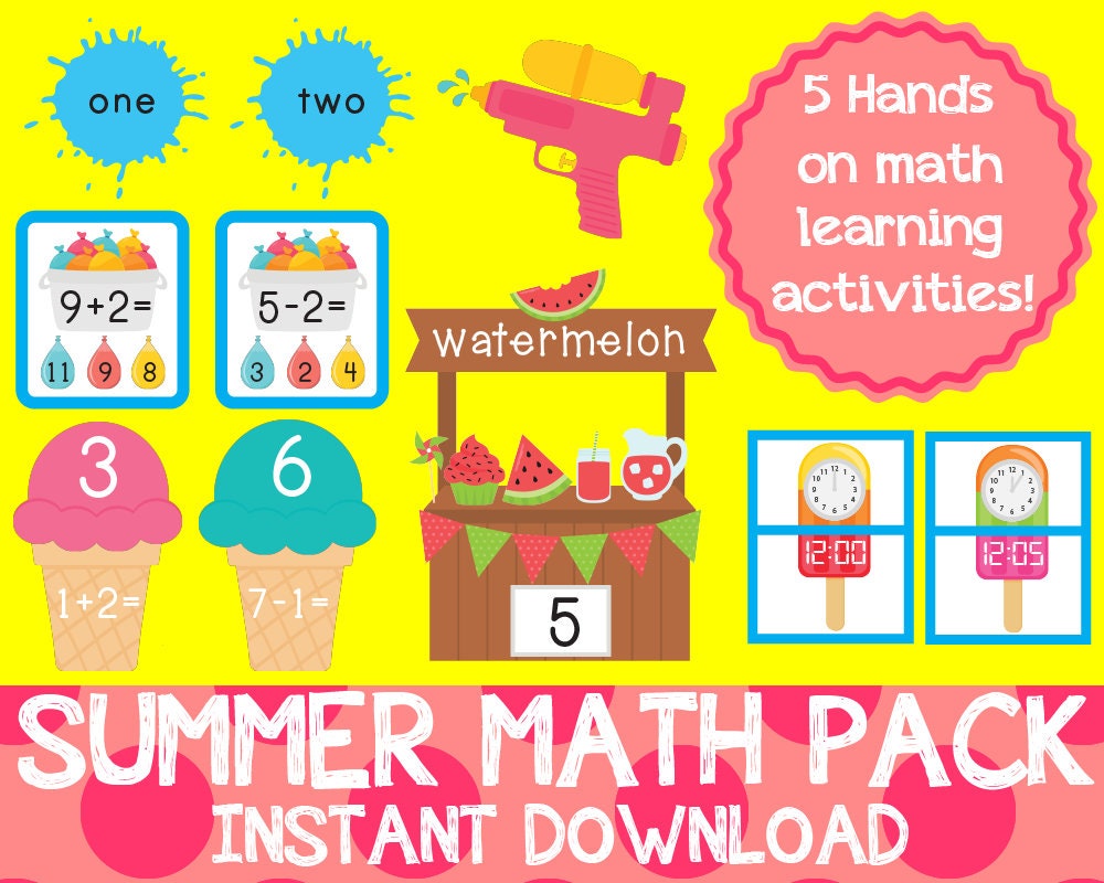 Summer Math Pack Summer Learning Pack Summer Preschool Pack - Etsy