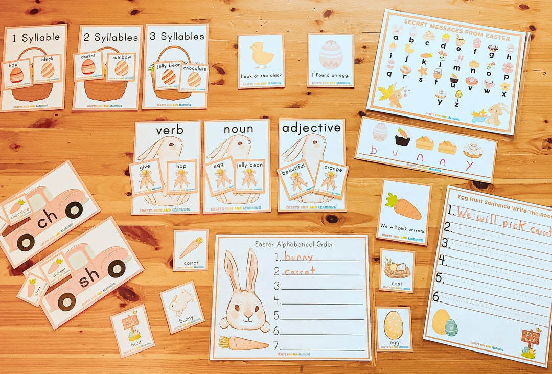 Easter Learning Pack, First and Second Grade Math and Literacy Easter ...