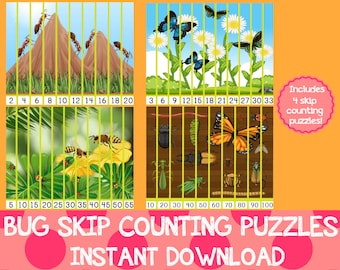 Spring Skip Counting Puzzles Set | Etsy