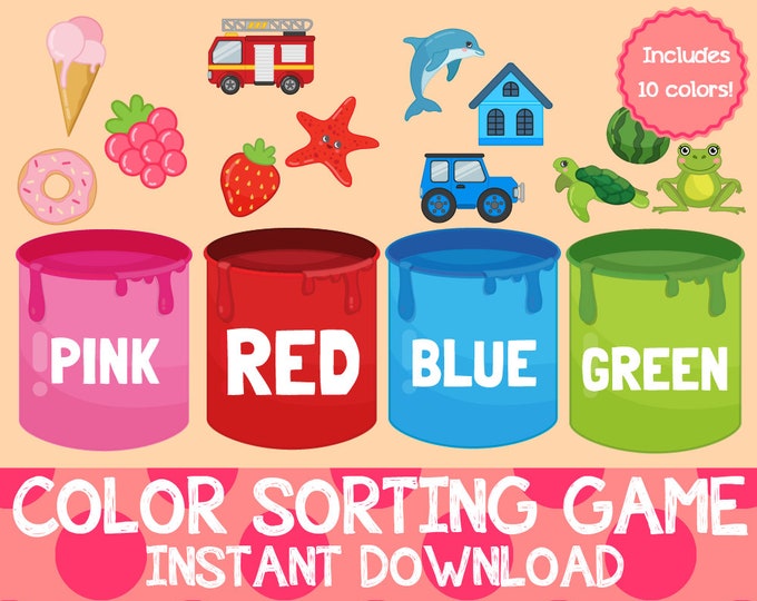 Color Matching Game/preschool Printable Activity/matching Same Color ...
