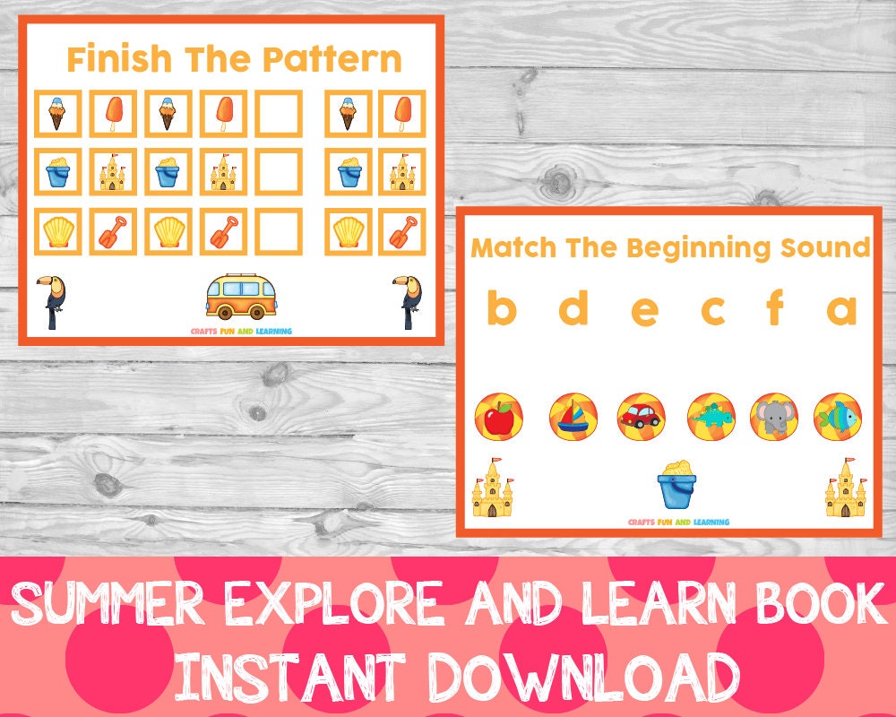 My Summer Explore and Learn Book PDF Version Tot School and - Etsy