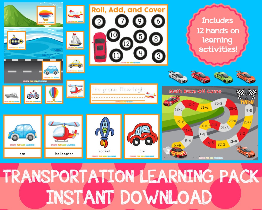 Transportation Learning Pack - Etsy