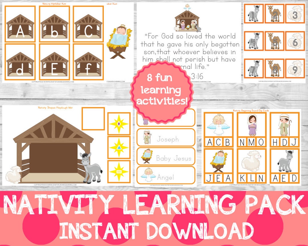 Nativity Learning Pack, Christmas Learning Pack, Nativity Preschool ...