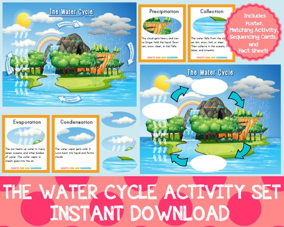 Water Cycle Activity Set Kids Activity Science Game | Etsy