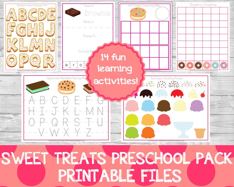Sweet Treats Preschool Learning Pack, Printable Activities (INSTANT ...