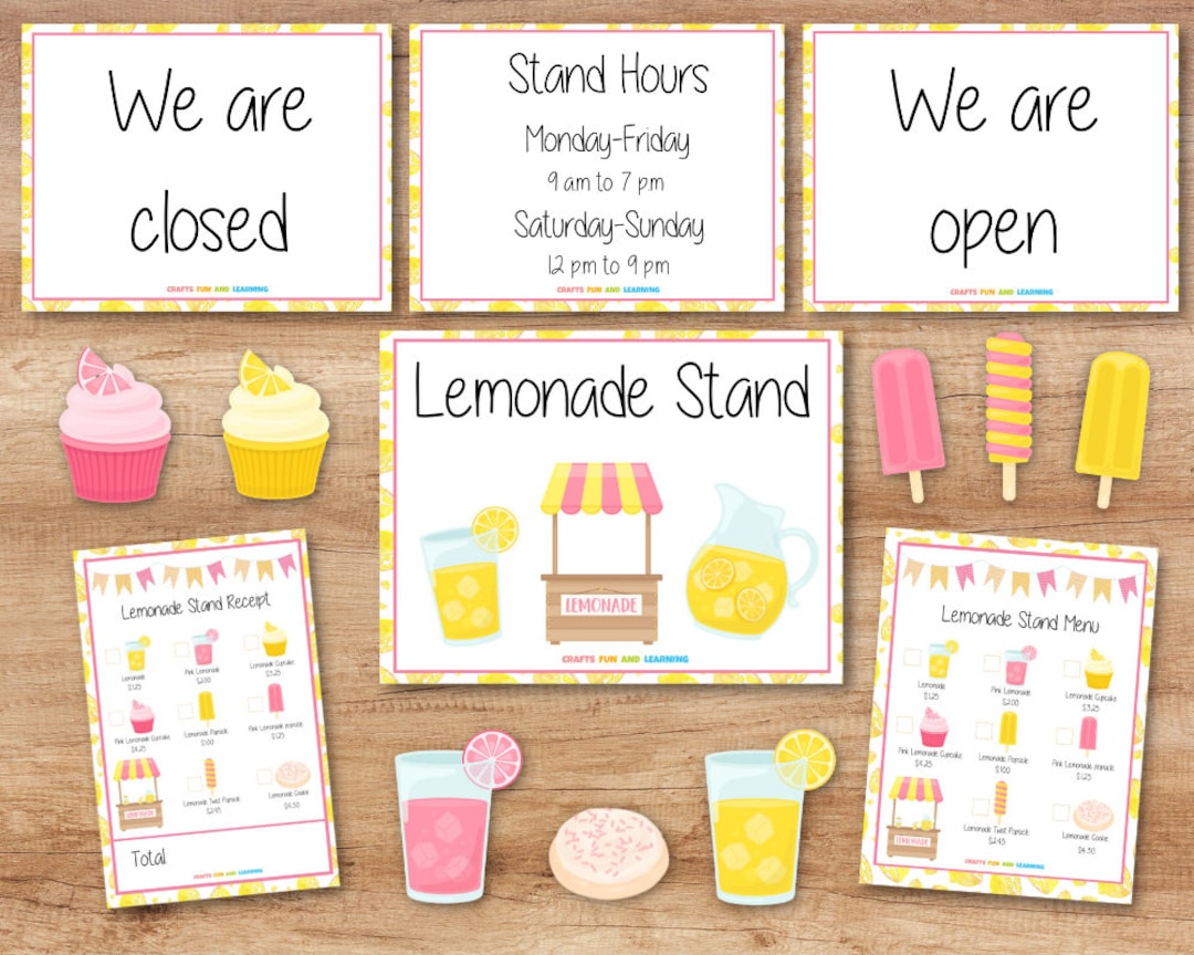 Pretend Lemonade Stand Kit, Dramatic Play Printables - Etsy