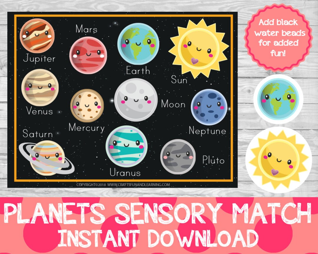 Planets Sensory Match, Planets Look and Find, Space Learning Printables ...