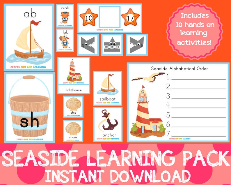 Seaside Learning Pack Ocean Learning Pack Beach Learning | Etsy