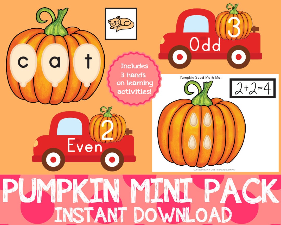Pumpkin Mini Pack, Pumpkin Learning Pack, Fall Preschool Pack, Fall ...