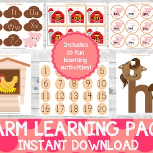 Farm Learning Pack Farm Preschool Packinstant DOWNLOAD - Etsy