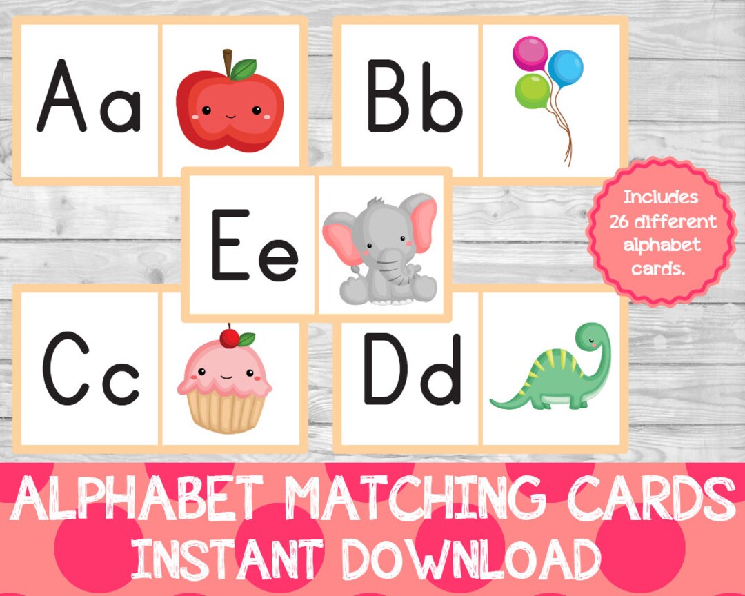 Alphabet Matching Cards, ABC Matching Puzzles - Etsy