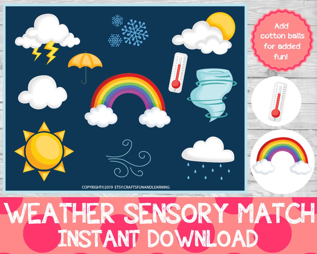 Weather Sensory Match, Sensory Look and Find, - Etsy