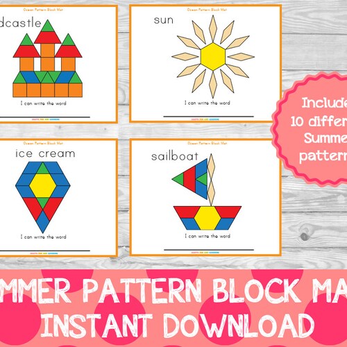Spring Pattern Block Mats Spring Learning Pack Spring - Etsy
