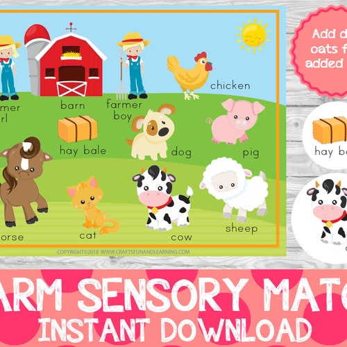 Farm Sensory Match. Sensory Look and Find Farm Learning - Etsy