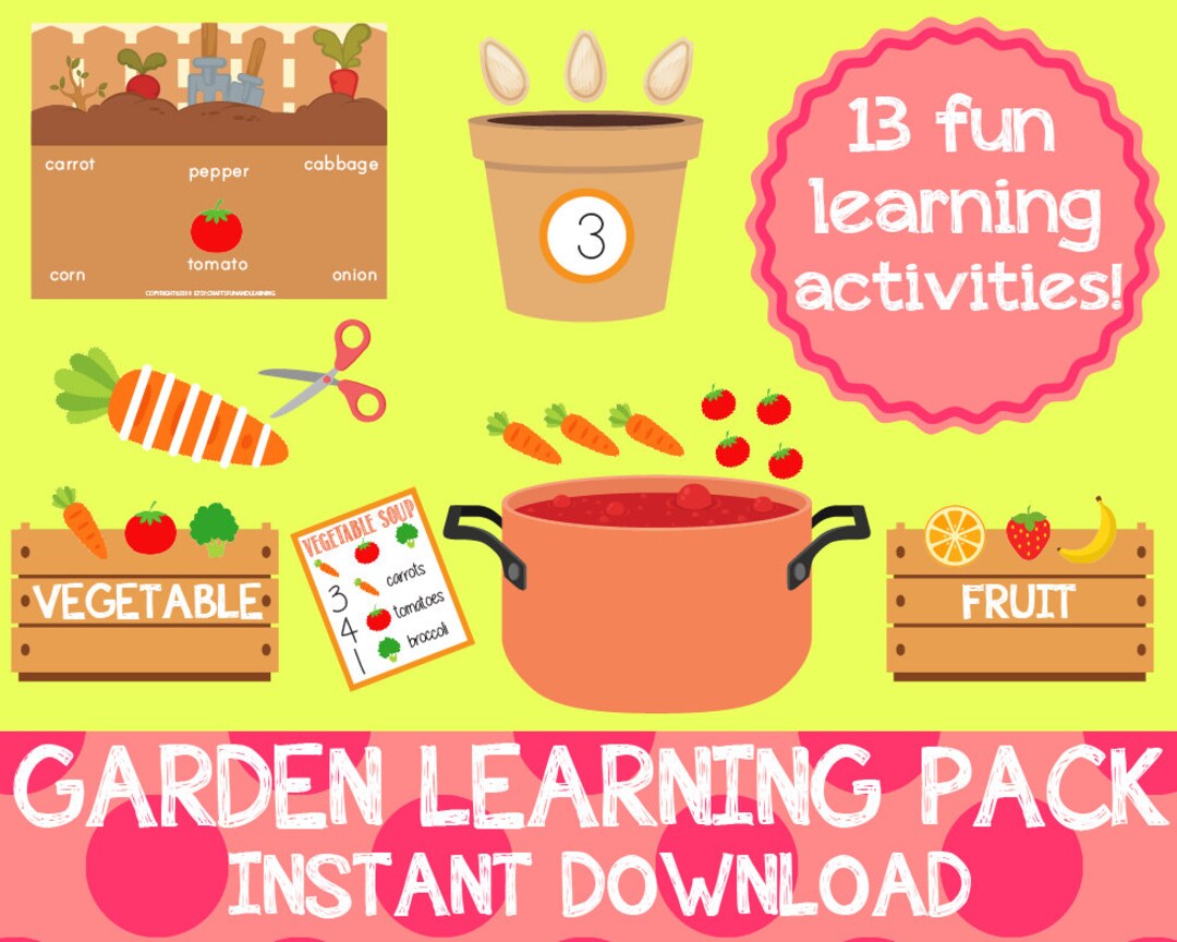 Garden Learning Pack, Garden Preschool Pack, - Etsy