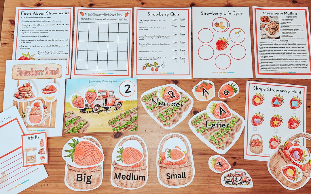 Strawberry Learning Pack, Learning Printables, Learning Pack, Summer ...
