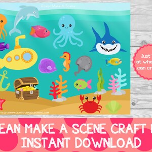 Ocean Make A Scene Craft Kit, Summer Preschool Printables, Summer ...