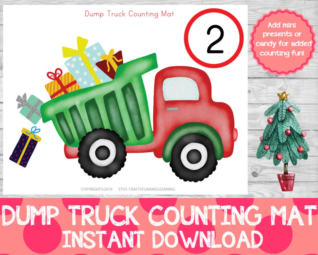 Christmas Dump Truck Counting Mat, - Etsy